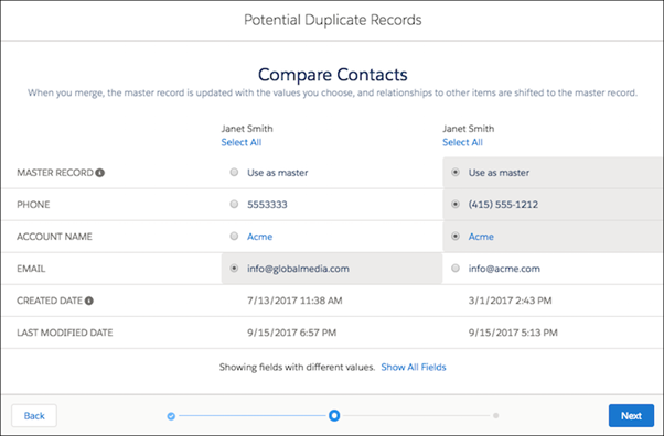 How To Merge Duplicate Accounts And Contacts In Salesforce Lightning